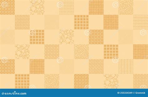 Seamless Color Pattern Of Squares With Different Patterns Illustration For Banners Posters