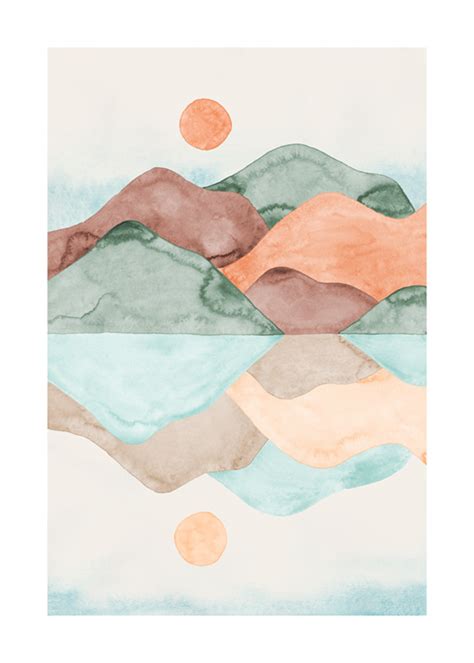 자연의 색이 아름답게 어우러진 거실 또는 침실을 위한 갤러리월 아늑한 자연 이미지 벽 아트 포스터 스토어 대한민국