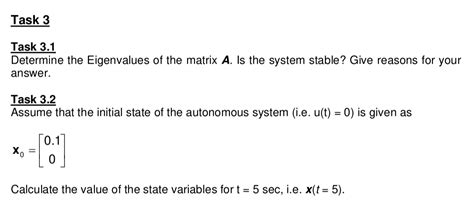 Task 3task 31determine The Eigenvalues Of The Matrix