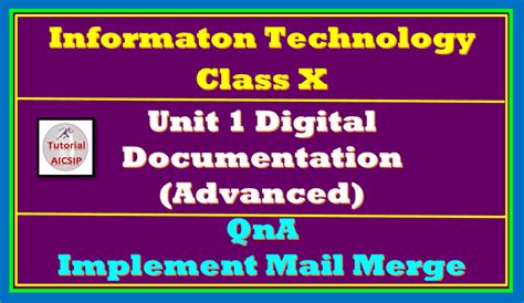 20 Important Questions Implement Mail Merge Oo Writer Class 10