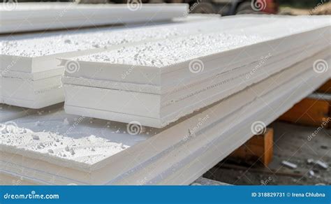 Sheets Of Expanded Polystyrene For House Thermal Insulation During Constructions Royalty Free