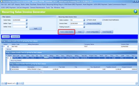 Recurring Billing Troubleshooting Invoice Is Not Auto Generated When Click Post To Invoice