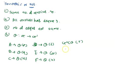 Solved For The Pair Of Graphs Shown If The Graphs Are Not Isomorphic Explain Why Not If The