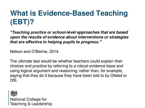 Ppt Evidence Based Teaching In Teaching Schools Juliet Brookes Powerpoint Presentation Id