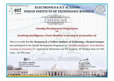 Fdp Ai Machinelearning Generativeai Vitchennai Iitroorkee Drkumaran K