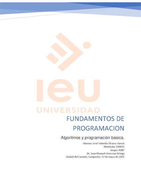 Algoritmos Y Programacion Basica Fundamentos De Programacion Algoritmos Y Programación Básica