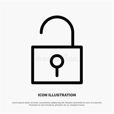 Lock Unlocked User Interface Line Icon Vector Stock Vector Illustration Of Internet