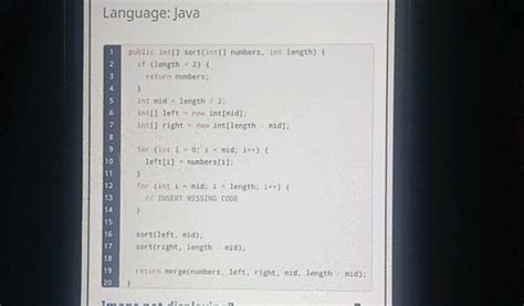 Language Java Public Int Sort Int Numbers Int StudyX