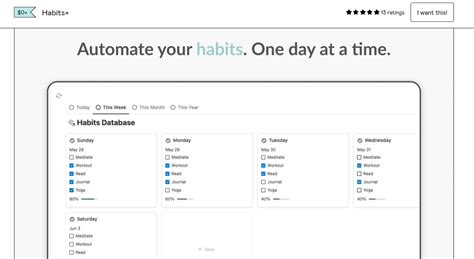 Habits Automated Habit Template For Notion Steemhunt