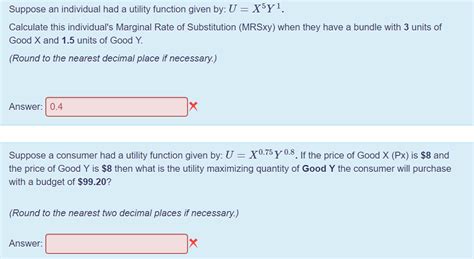 solved suppose an individual had a utility function given
