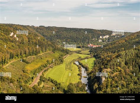 View From The Knopfmacherfelsen Lookout To Danube Valley And The Beuron