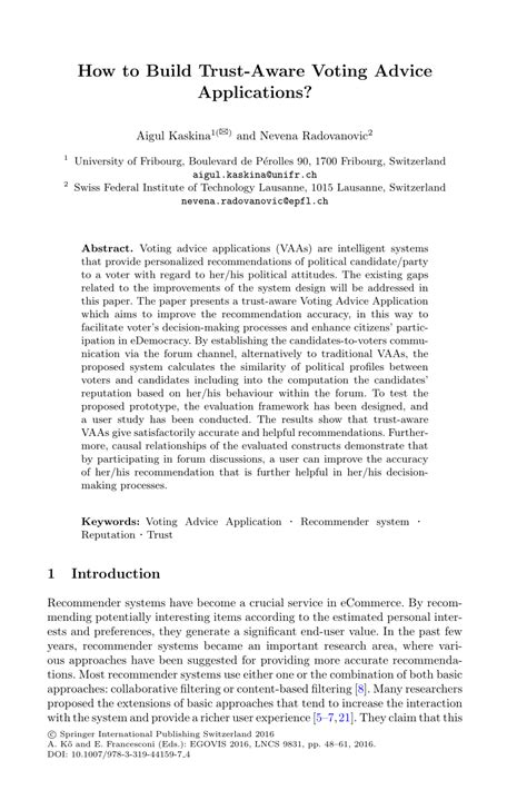 Pdf How To Build Trust Aware Voting Advice Application