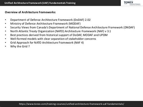 Uaf Unified Architecture Framework Training