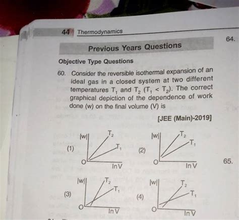 60 Consider The Reversible Isothermal Expansion Of An Ideal Gas In A Clo