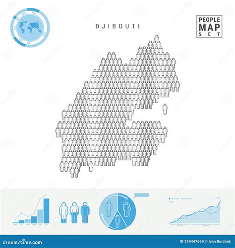 Djibouti People Icon Map Stylized Vector Silhouette Of Djibouti Population Growth And Aging