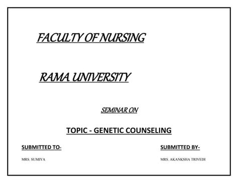 genetic counseling docx akanksha trivedi ppt