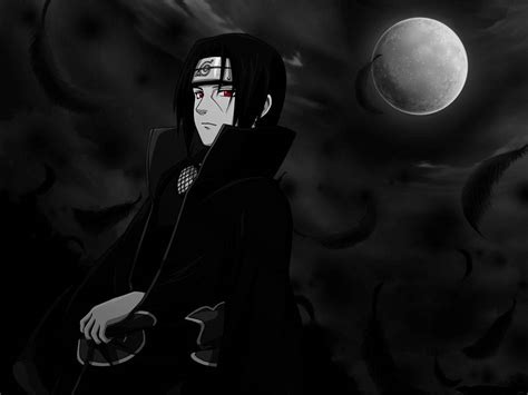 Download Itachi Uchiha Black And White Portrait Wallpaper