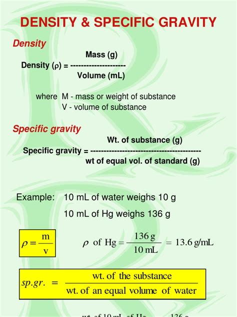 Density And Specific Gravity Pdf