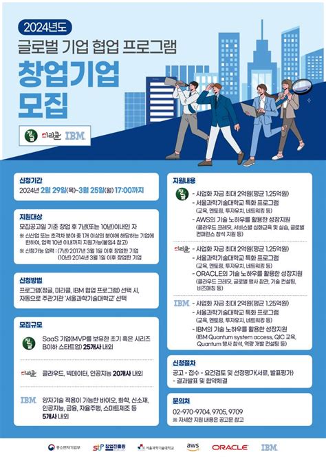 서울과기대 글로벌협업프로그램사업센터 ‘2024년 글로벌 기업 협업 프로그램 창업기업 모집 플래텀