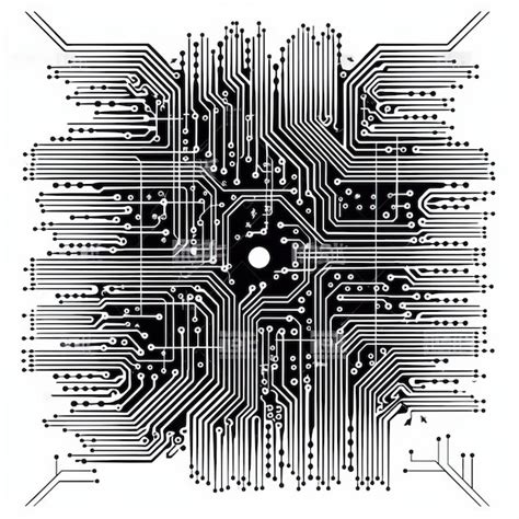 Premium Vector Minimal Vector Computer Circuit On White Background
