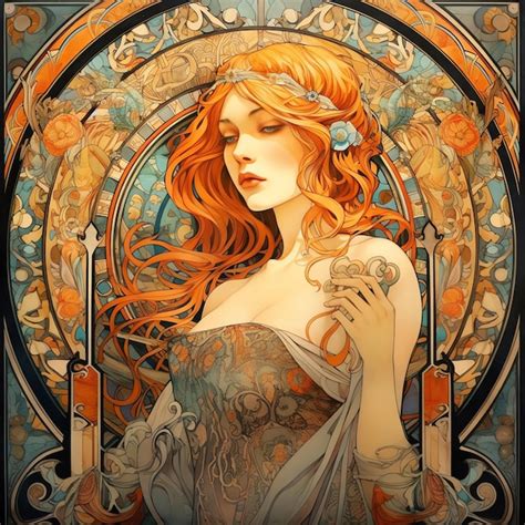 Premium Photo Aphrodite Goddess In Mucha Style Discover Exquisite Art