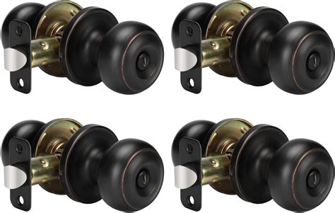 Haidms 4 Pack Oil Rubbed Bronze Door Knobs Interior Bronze Privacy