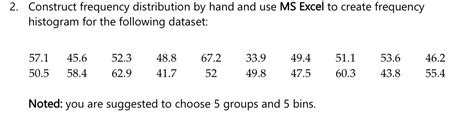 Construct Frequency Distribution By Hand And Use Ms