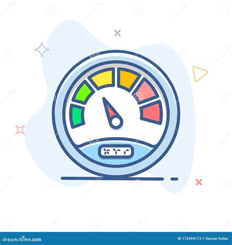 Vector Speedometer Scale From Green To Red With Arrow And Text Low Medium And High