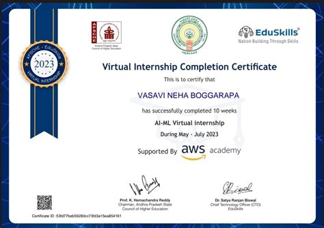 Vasavi Neha Boggarapa On Linkedin Eduskillsfoundation Apscheeduskillsinternship Apsche Aiandml