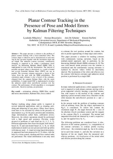 Pdf Planar Contour Tracking In The Presence Of Pose And Model Errors