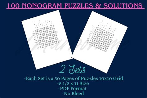 Nonogram Puzzle Interiors 100 Puzzles Graphic By Jlee2be84 · Creative Fabrica