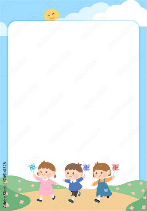 어린이집 유치원 알림장 가정통신문 배경 삽화 Stock Vector Adobe Stock