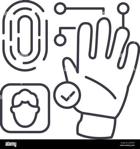Biometric Technology Icon Linear Isolated Illustration Thin Line Vector Web Design Sign