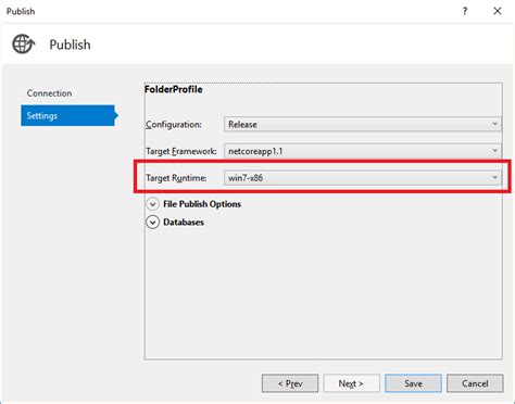 Visual Studio Asp Net Publish Self Contained Dot Net Core App Stack Overflow