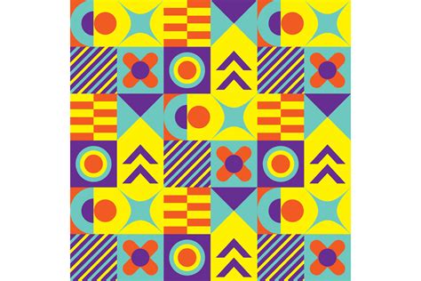 Flat Square Colorful Geometric Pattern Graphic By Muhammad Rizky Klinsman · Creative Fabrica