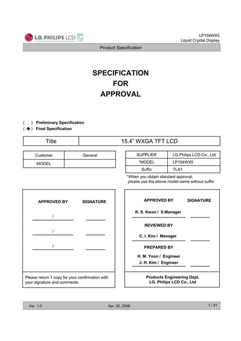 LCD Datasheet By Beyondinfinite