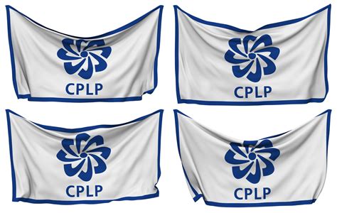 Community Of Portuguese Language Countries Cplp Pinned Flag From Corners Isolated With