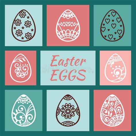 Set Of Cute Easter Elements Stock Vector Illustration Of Design