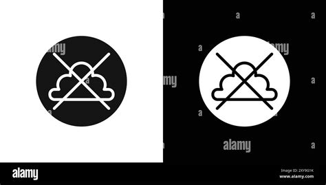 Cloud Sync Disable Icon Logo Sign Vector Outline In Black And White