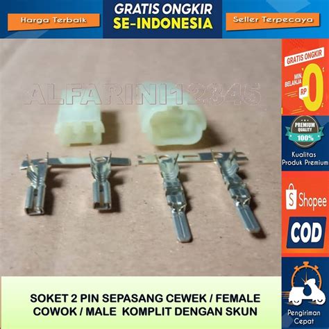 Jual Soket Pin Original Male Female Pakai Skun Soket Pin Buat Motor Mobil Original Male