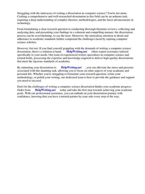 Computer Science Dissertation Abstract Example Pdf Thesis Abstract Summary