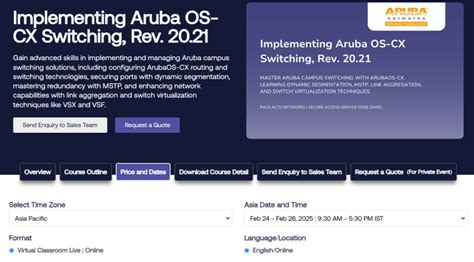 Implementing Aruba Os Cx Switching Course Guide 2025