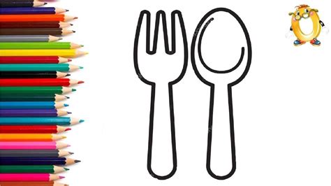 Раскраска для детей ЛОЖКА И ВИЛКА Мультик Раскраска Учим цвета Ii ОБУЧАШКА ТВ Youtube