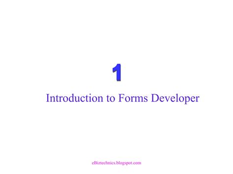 Oracle Forms Introduction Ppt