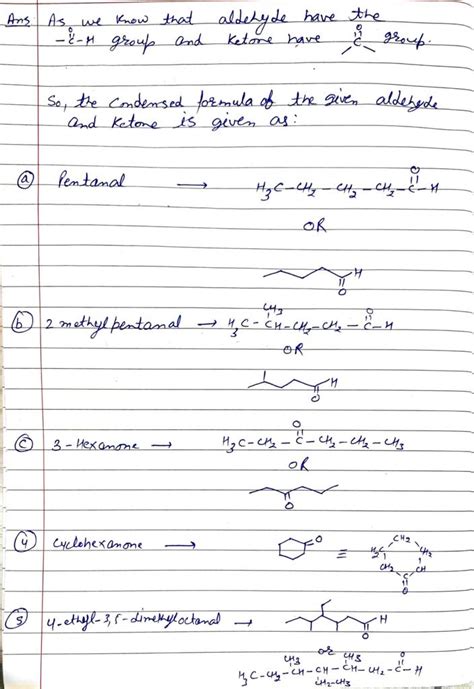 [solved] Draw A Condensed Structural Diagram For Each Aldehyde Or Ketone Course Hero