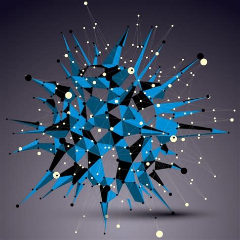 Premium Vector 3d Vector Abstract Blue Technology Mesh Shape