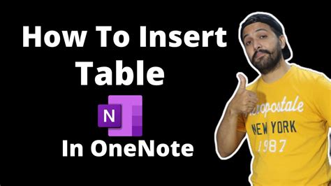 How To Insert Table In Onenote And Use Other Table Options Youtube