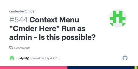 Context Menu Cmder Here Run As Admin Is This Possible · Issue 544