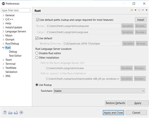 Unable To Create Or Debug Project In Eclipse With Rust Rls Windows Help The