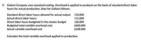 Solved 1 Calculate The Variable Overhead Rate2 Calculate